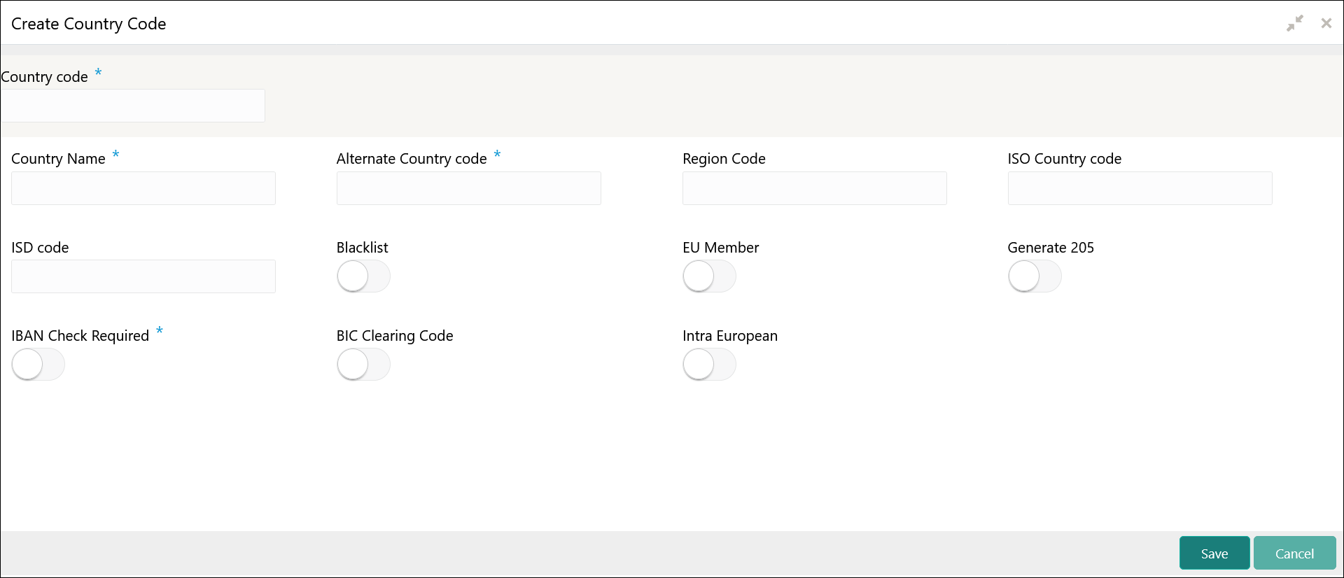 Create Country Code Create Country Code