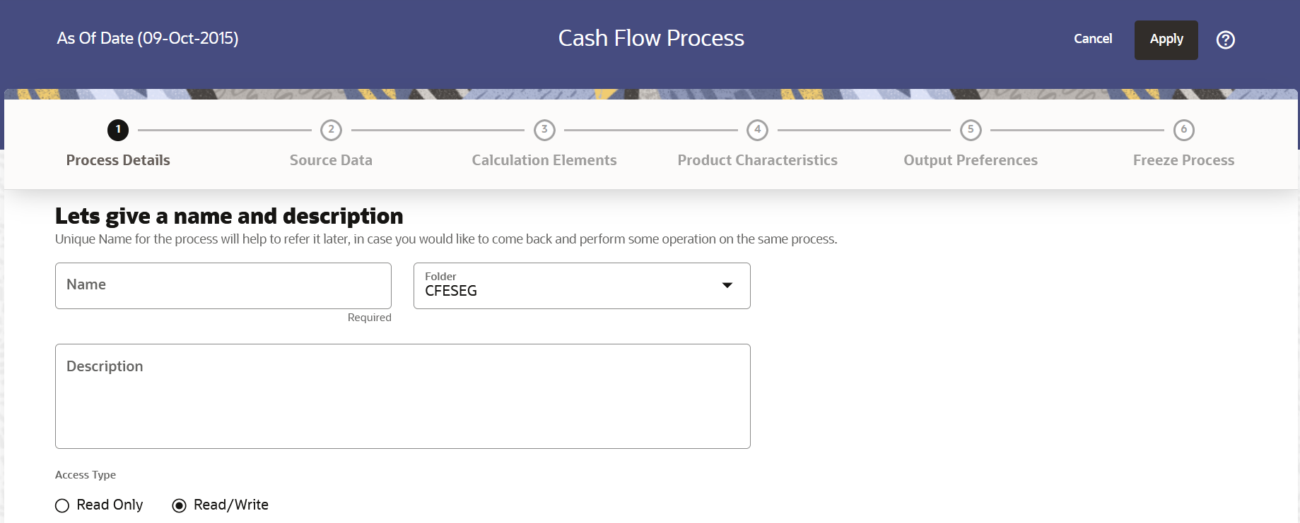 Create Cash Flow Process