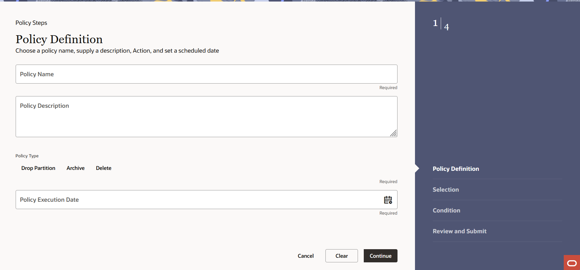 Create Archive Policy