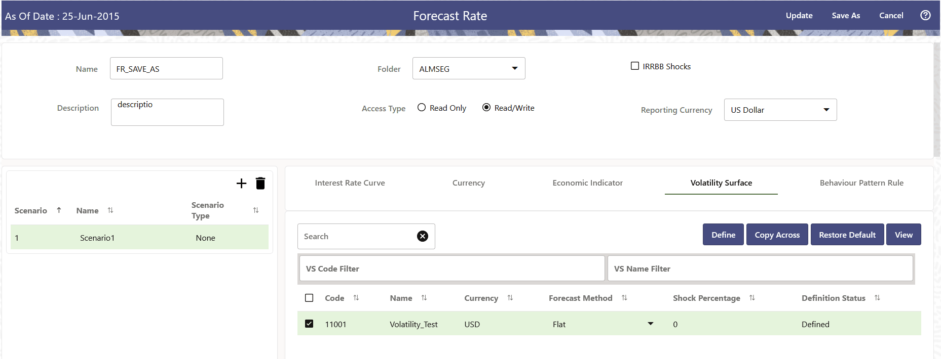Define Volatility Surface Forecast Methods