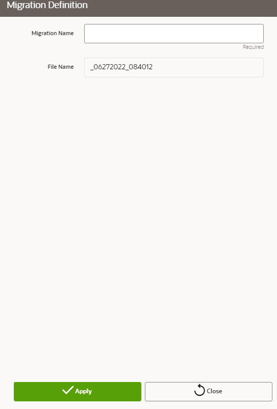 Create Migration Export Object Definitions