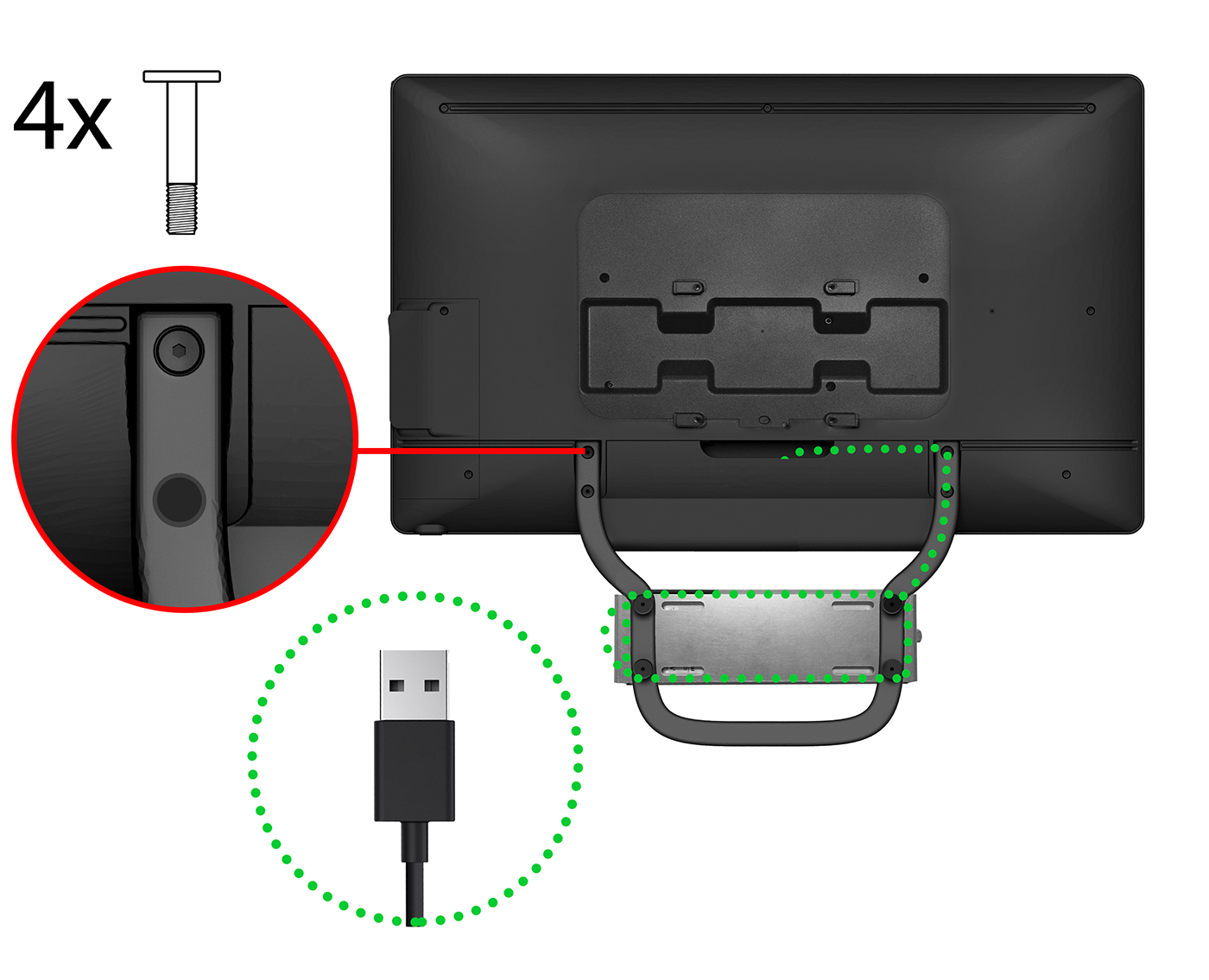 Installing the Handle with Bump Bar Mounting Bracket