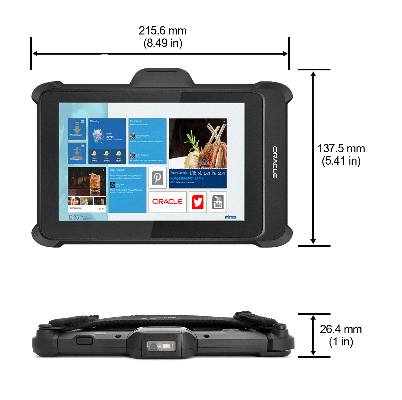 Tablet 721p And 722p Dimensions