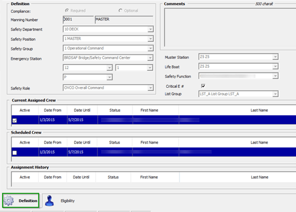 Configuring Advance Muster List Setup