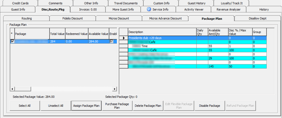 Assigning / Purchasing a Package Plan