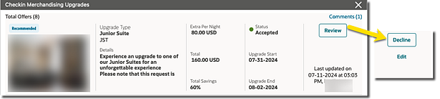 Using Nor1 PRiME Upgrade at Check-In and Reservation Management