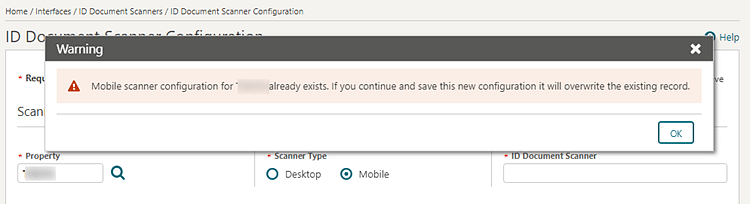 Configuring a Mobile ID Document Scanner