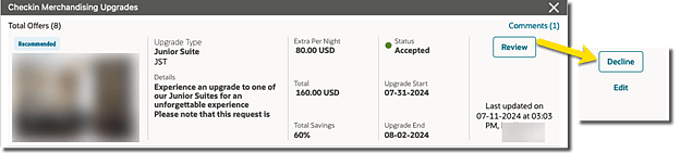 Using Nor1 PRiME Upgrade at Check-In and Reservation Management