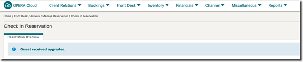 Using Nor1 PRiME Upgrade at Check-In and Reservation Management