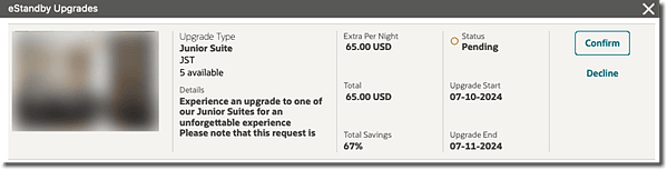 Using Nor1 PRiME Upgrade at Check-In and Reservation Management
