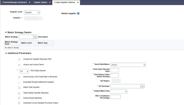 Create Master Supplier for Supplier Level Supplier Options
