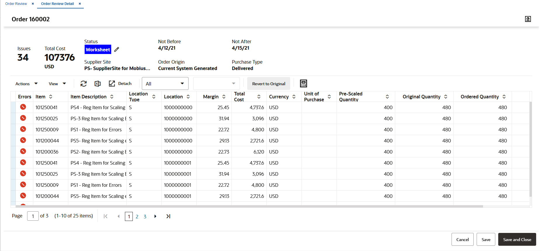 Manage Purchase Orders