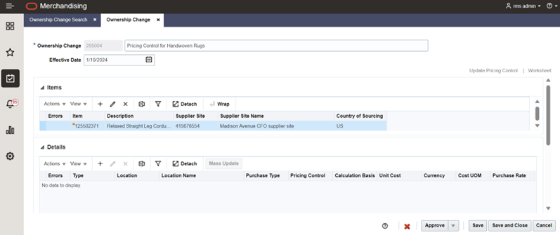Change Ownership of Items