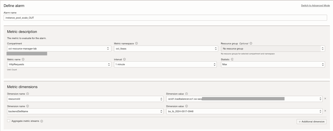 Autoscale an Oracle Cloud Infrastructure Instance Pool based on OCI Load Balancer HTTP Requests