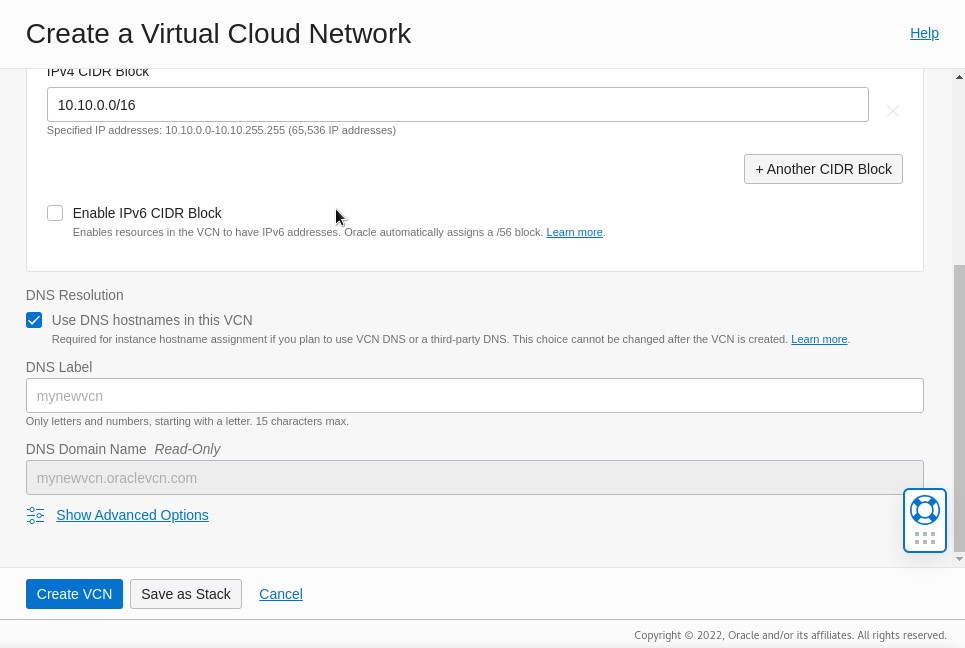Create Virtual Cloud Networks in Oracle Cloud Infrastructure