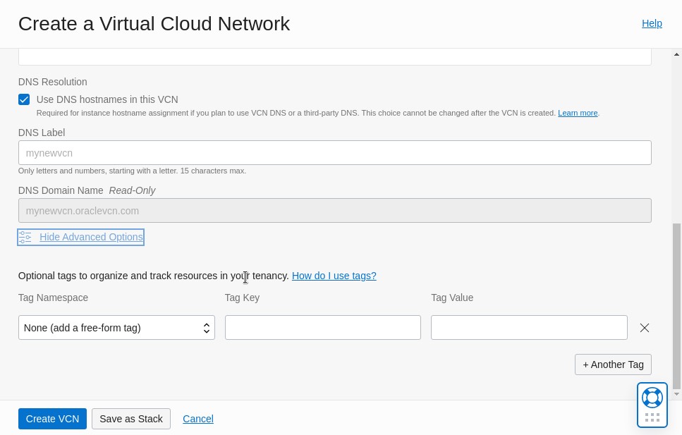 Create Virtual Cloud Networks in Oracle Cloud Infrastructure