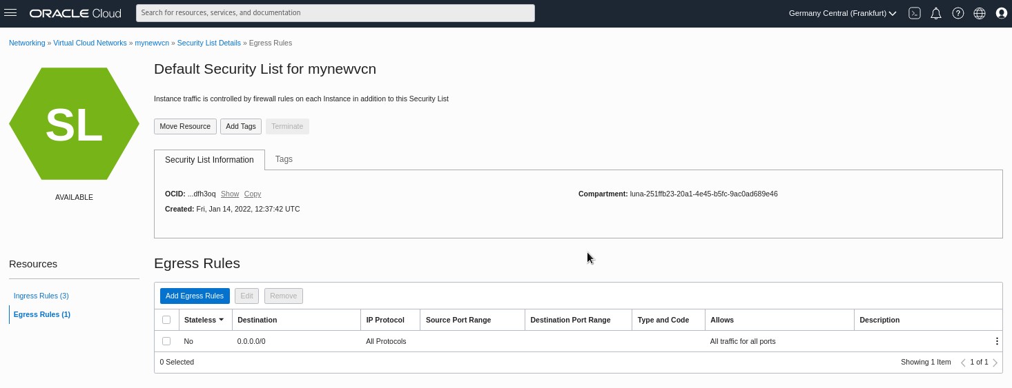 Create Virtual Cloud Networks in Oracle Cloud Infrastructure