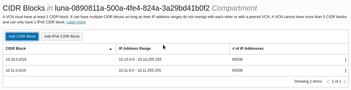 Create Virtual Cloud Networks in Oracle Cloud Infrastructure