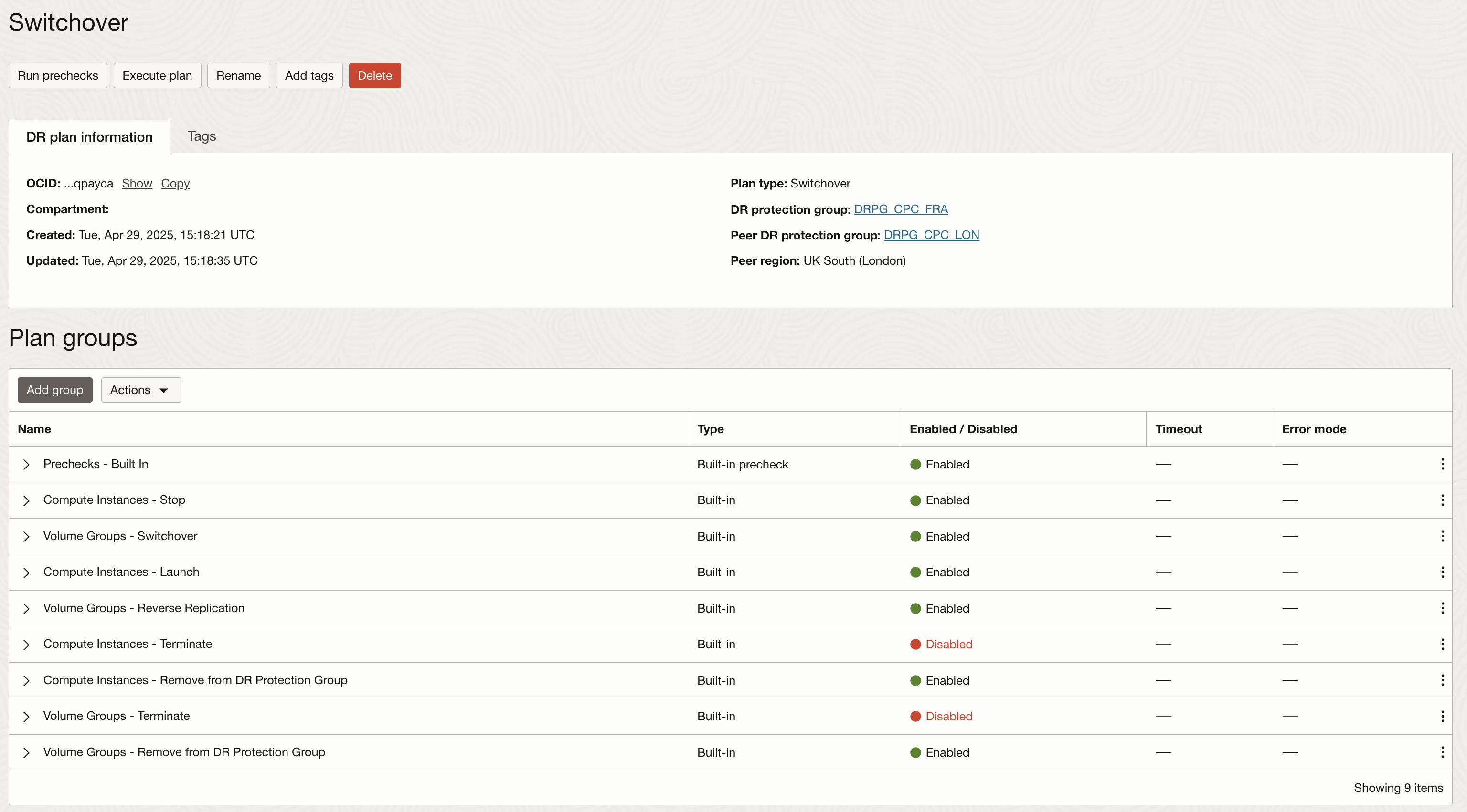 Enable Custom Prechecks in Oracle Cloud Infrastructure Full Stack Disaster Recovery