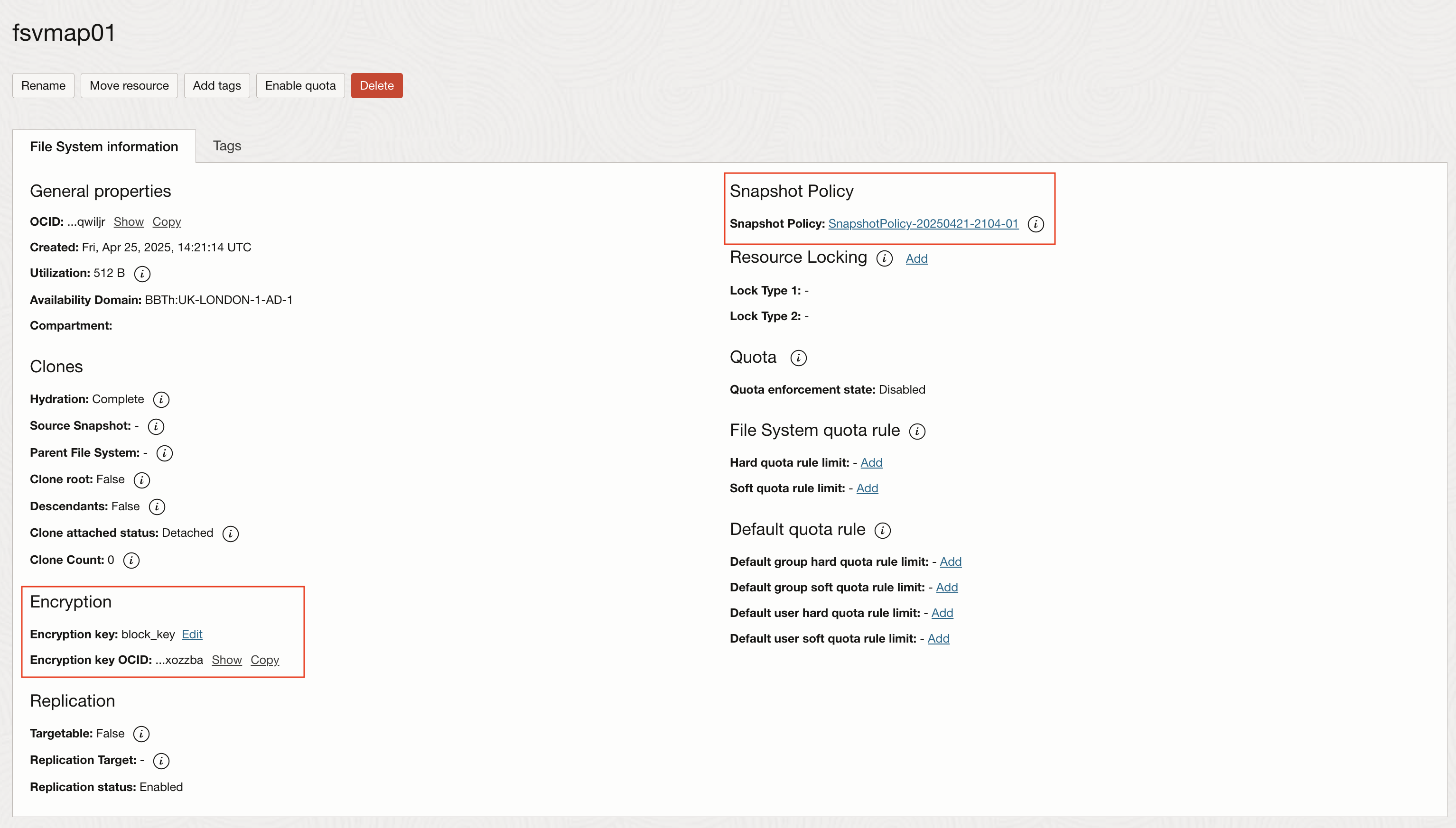 Enable Snapshot Policy Restoration and Customer-Managed Keys for File System with OCI Full Stack ...