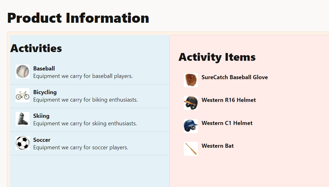 Create the detail view in an Oracle JET web app