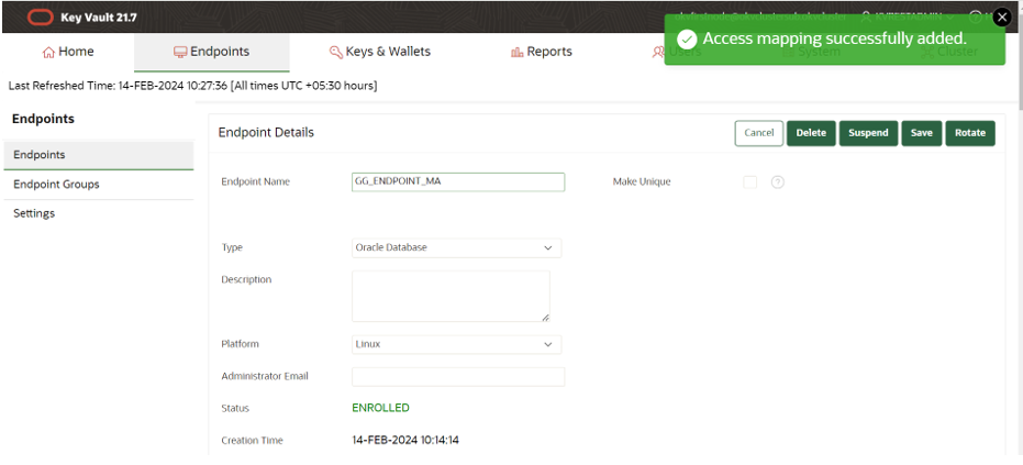 Manage Encryption in Oracle GoldenGate Microservices with Oracle Key Vault
