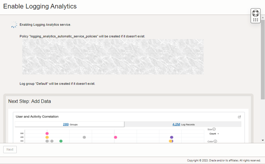 OCI Logging Analytics: configuración de la recopilación continua de logs