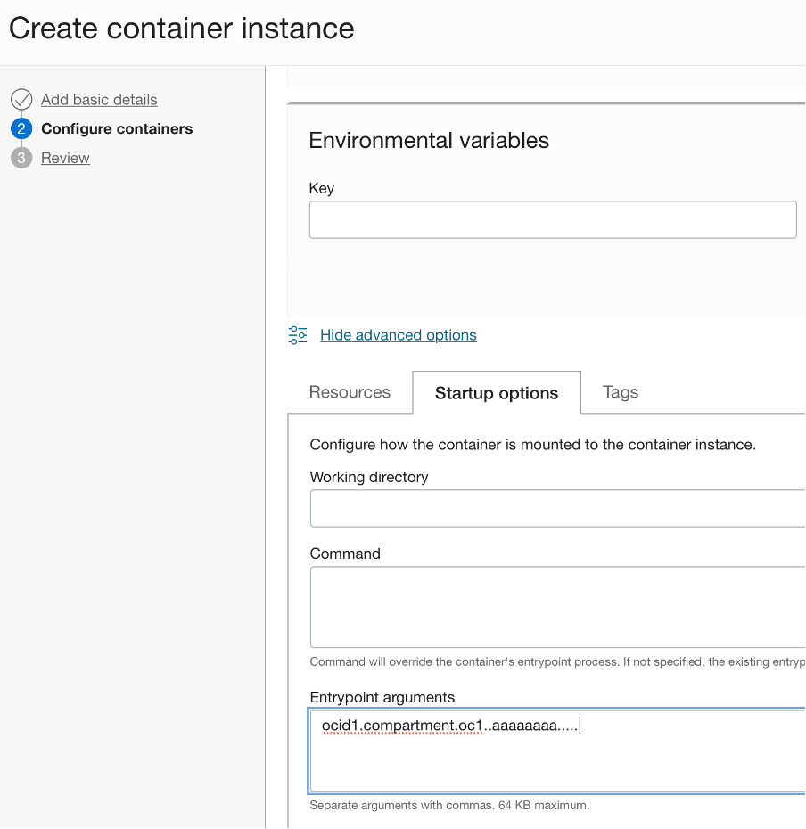 Utilizar instancias de contenedor de OCI para programar el inicio y la parada de las instancias ...