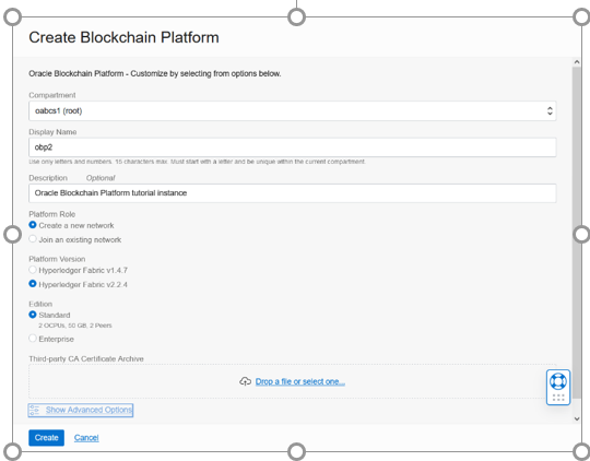 Desarrollar una aplicación de cadena de bloques con Oracle Blockchain Platform