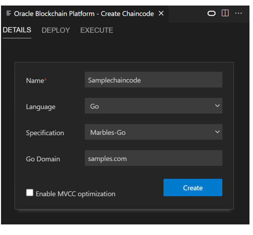 Desarrollar una aplicación de cadena de bloques con Oracle Blockchain Platform