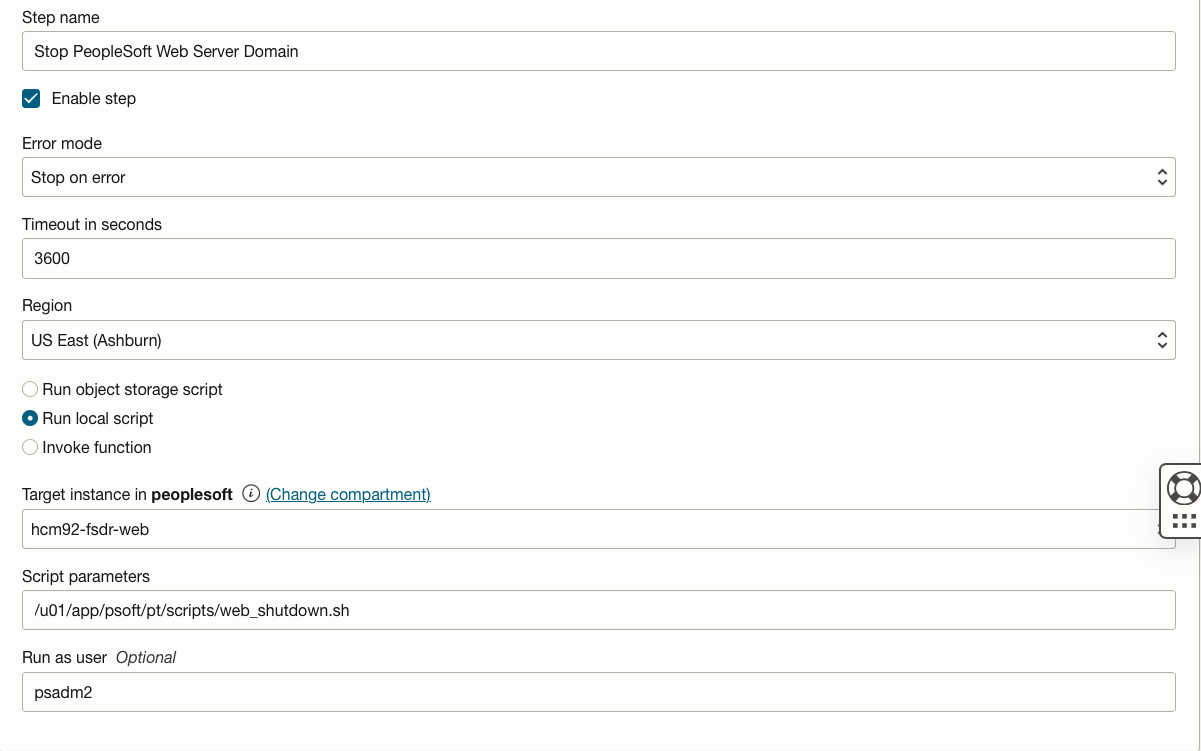 Automatice las operaciones de recuperación para la aplicación Oracle PeopleSoft de instancia ...