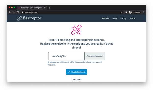 Envío de datos a una API mediante flujos de Oracle Infinity (heredado)