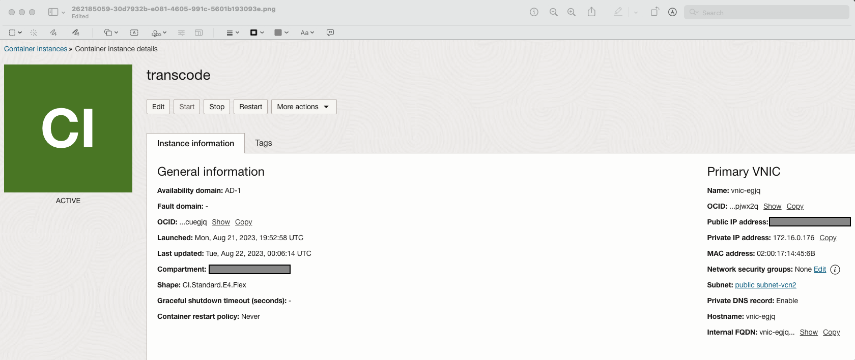 Integración de Oracle Cloud Infrastructure Container Instances con ...