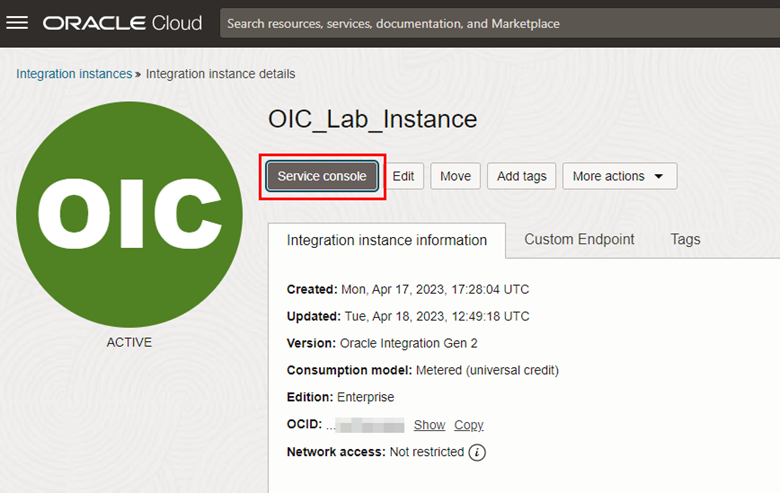 Configurar y proteger un punto final personalizado de Oracle Integration (Process) con OCI WAF