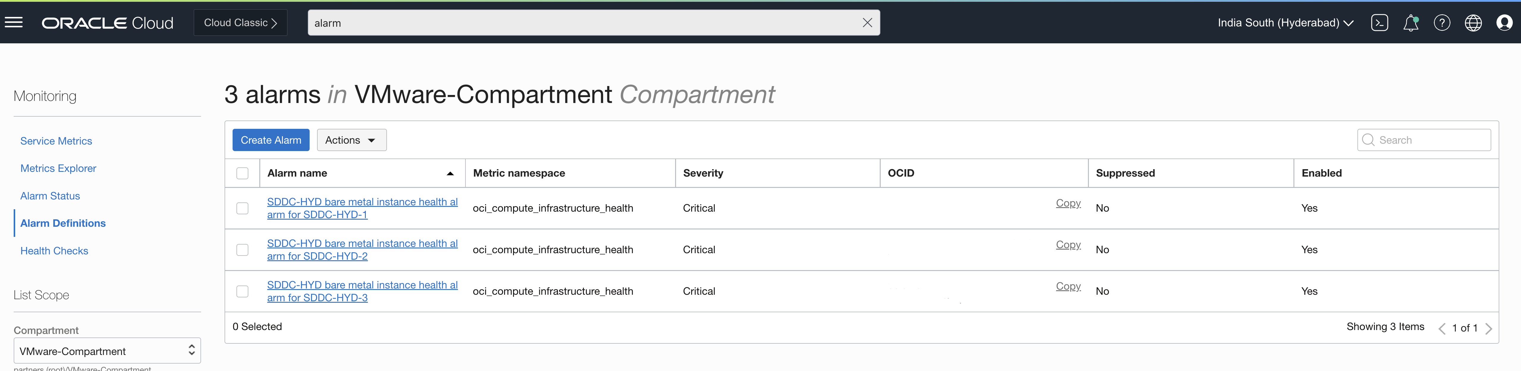 Integre las notificaciones de OCI con la solución VMware de Oracle Cloud