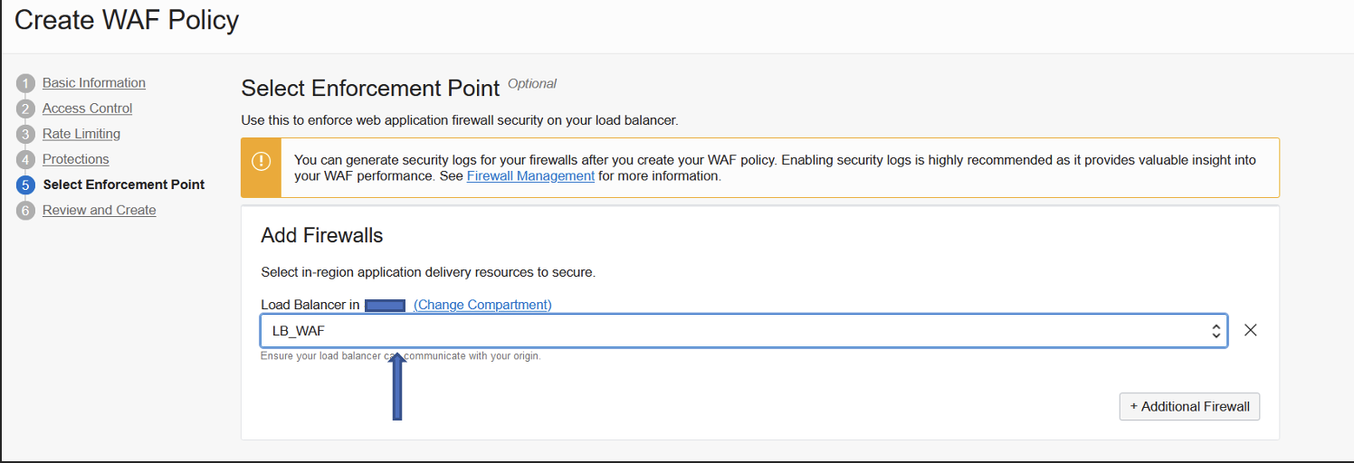 Agregar protección de Oracle Cloud Infrastructure Web Application Firewall a un equilibrador de ...