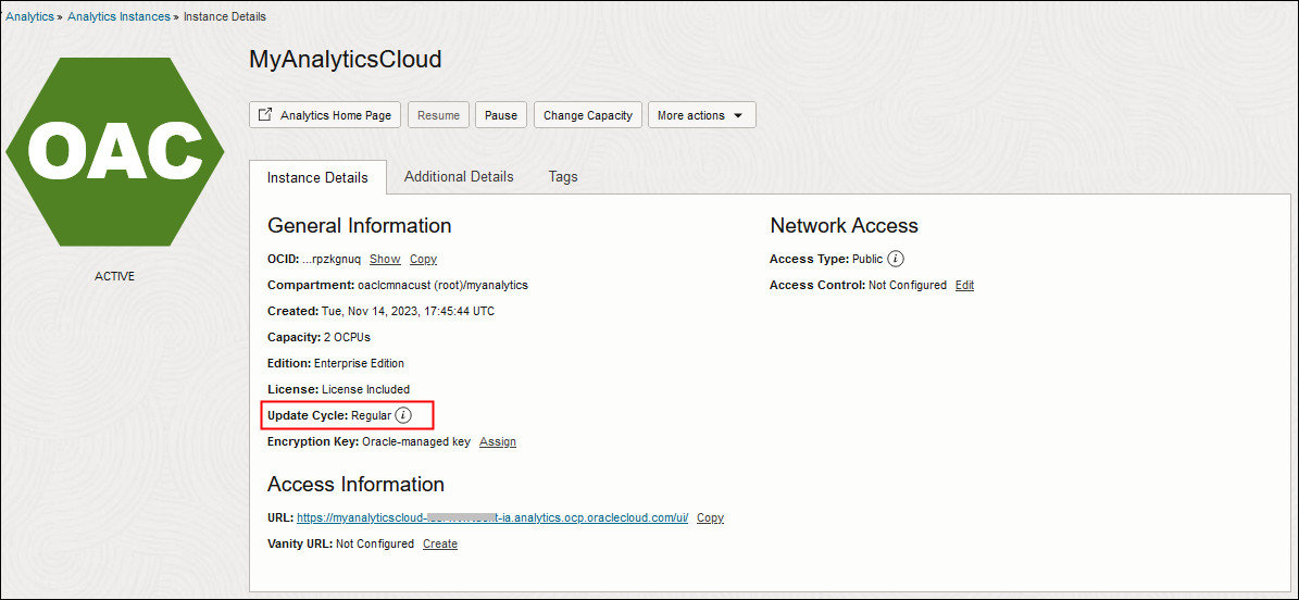 Vérifier le cycle de mise à jour