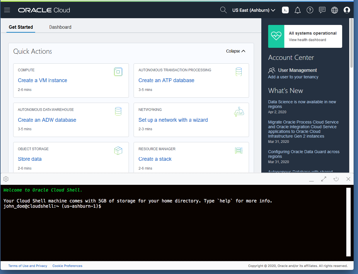 Utilisation de Cloud Shell