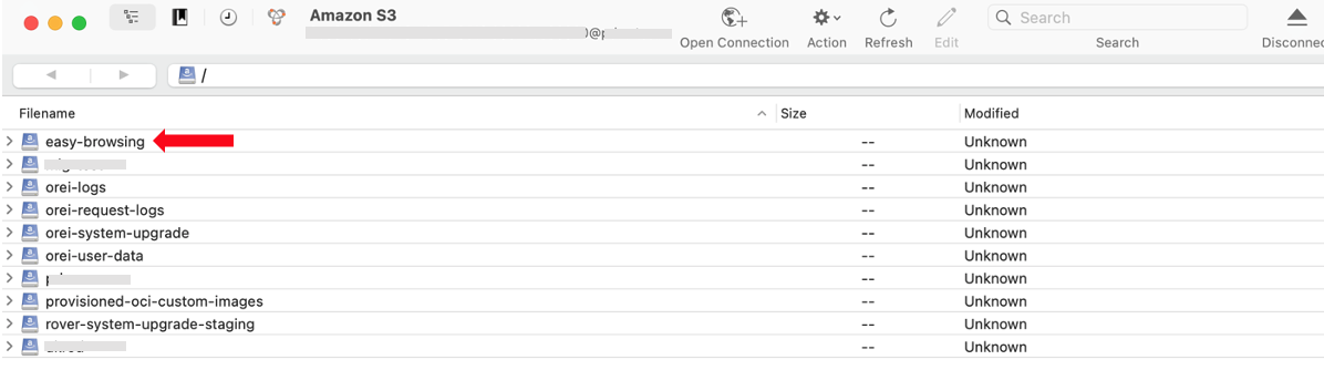 Utilisation des clients de navigation dans les fichiers avec Oracle Roving Edge Infrastructure ...