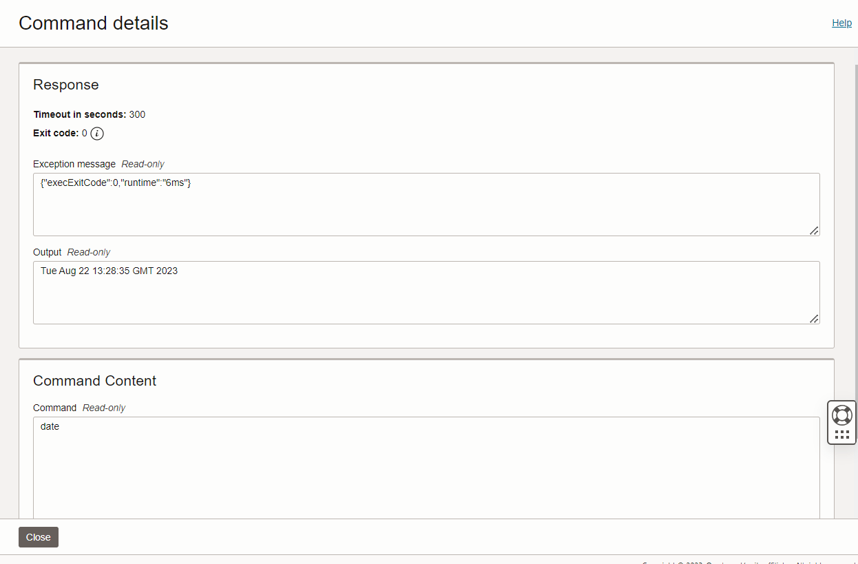 Appelez des scripts personnalisés à l'aide de la commande run avec Oracle Cloud Infrastructure ...