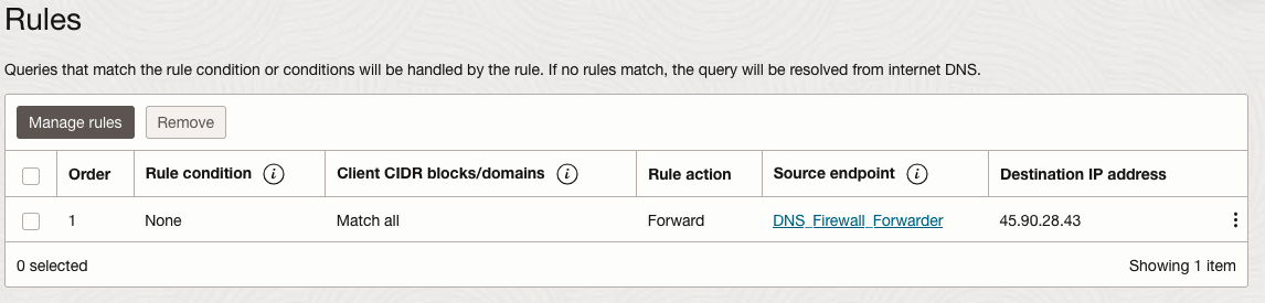 Protéger votre réseau interne Oracle Cloud Infrastructure à l'aide d'un pare-feu DNS