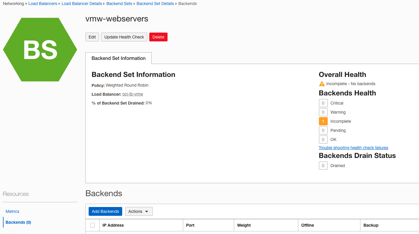 Configurer OCI Load Balancing pour les applications Oracle Cloud VMware Solution