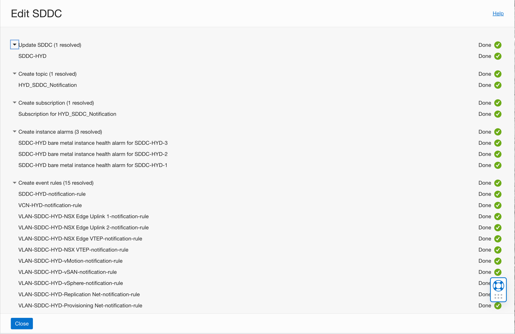 Intégrer les notifications OCI avec la solution VMware Oracle Cloud