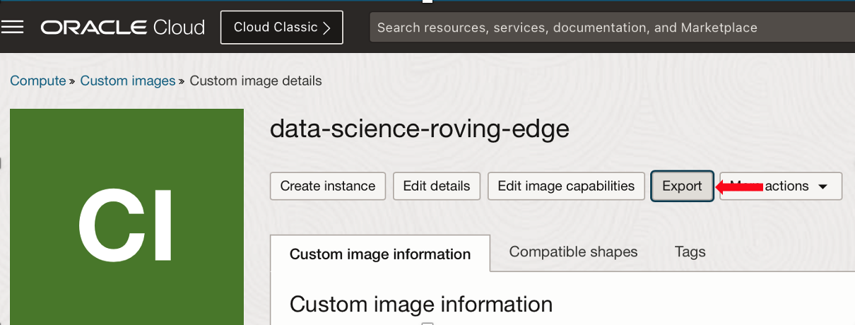 Utilisation des images Oracle Marketplace sur Oracle Roving Edge Infrastructure et Oracle ...