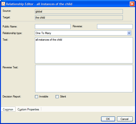 Change the Text for the relationship.