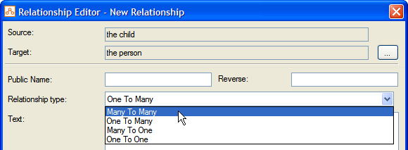 Enter the textual form of the reverse relationship in the Reverse Text ...