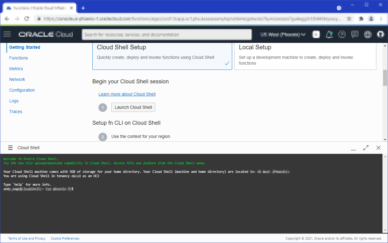 Functions QuickStart on Cloud Shell