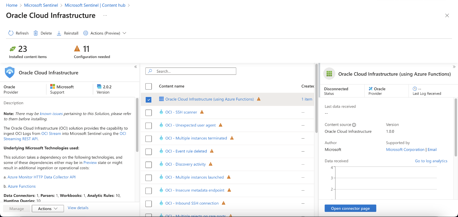 Invia i log di Oracle Cloud Infrastructure a Microsoft Azure Sentinel utilizzando il servizio di ...