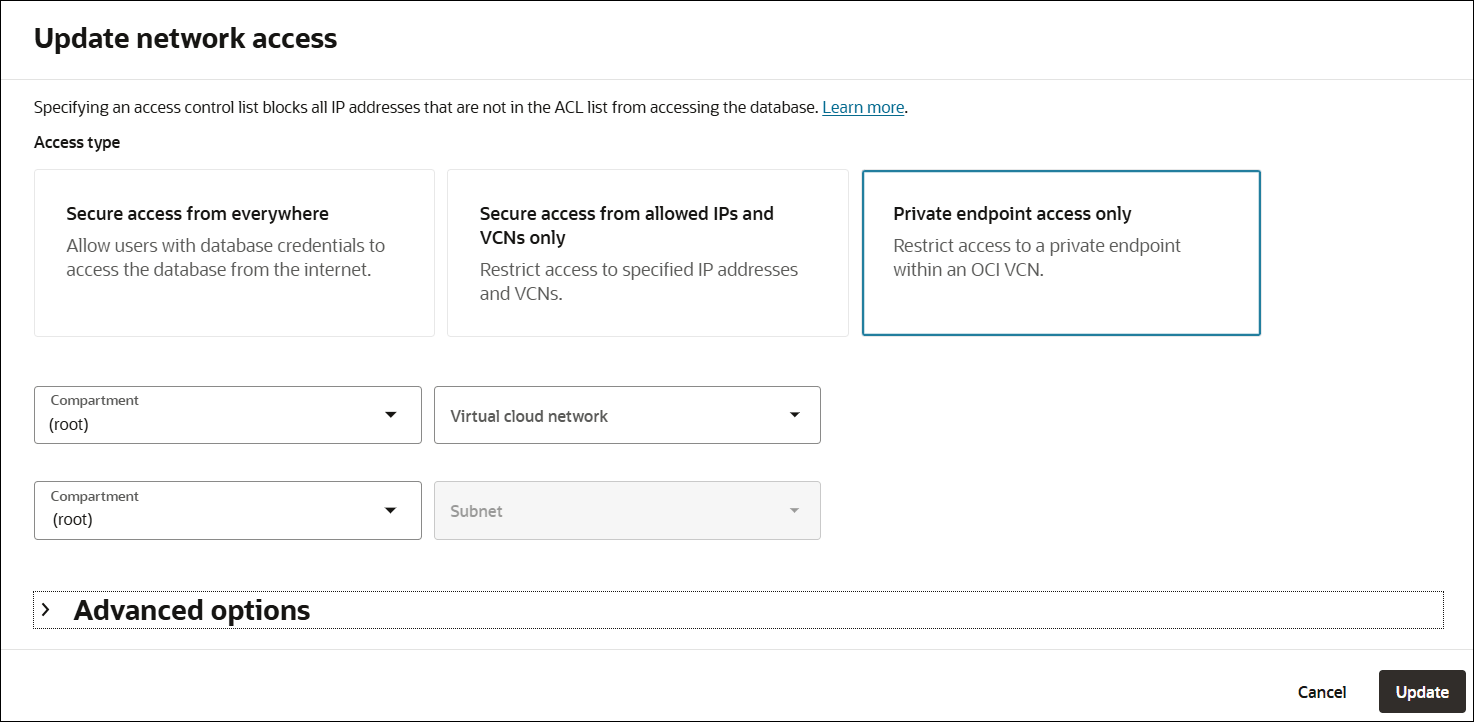 Configure Network Access With Private Endpoints