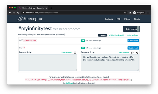 Oracle Infinityストリームを使用したAPIへのデータの送信(レガシー)